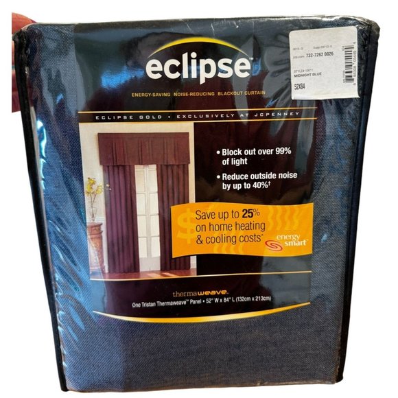 Eclipse | Accents | Eclipse Energy Saving Midnight Blue Block Out Curtain Panel 52x84 | Poshmark